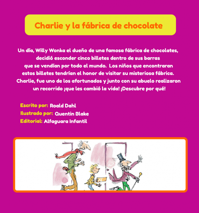 Libro. Charlie y la fábrica de chocolate – Once Niñas y Niños